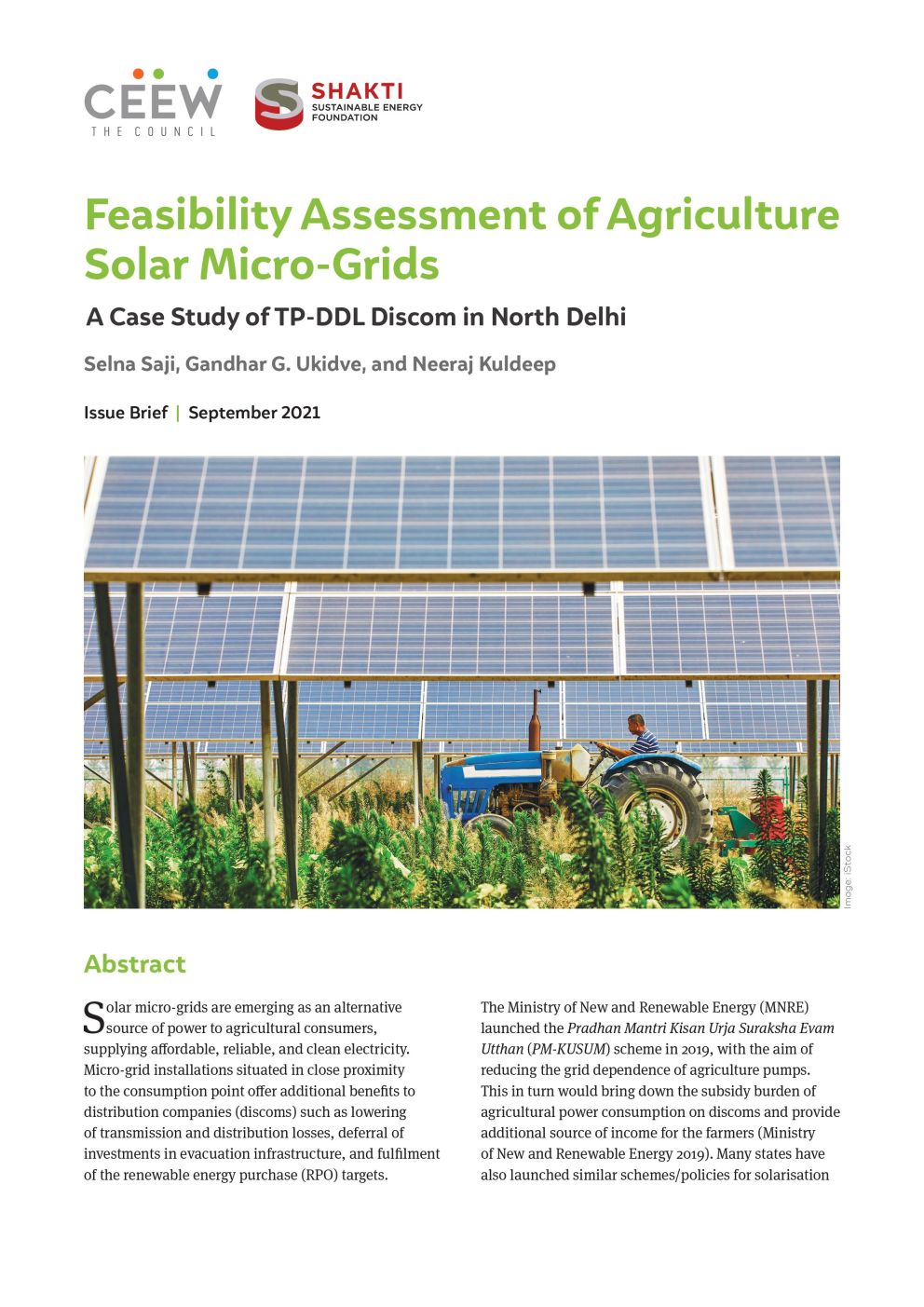 Feasibility Assessment of Agriculture Solar Micro-Grids | CEEW