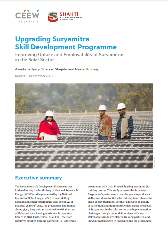 Upgrading Suryamitra Skill Development Programme | CEEW